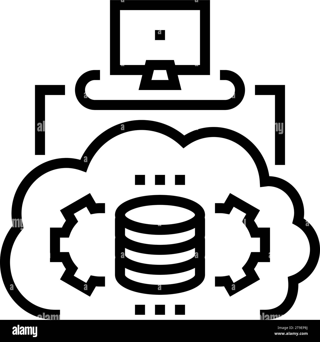 serverless architecture software line icon vector illustration Stock ...