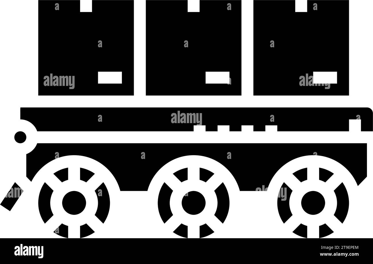 robot fleet autonomous delivery glyph icon vector illustration Stock ...