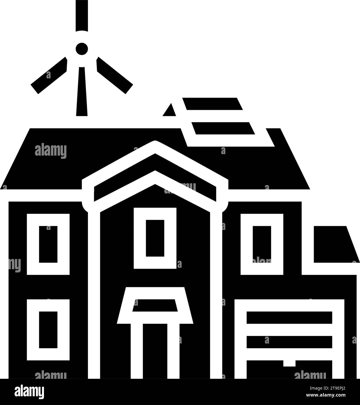 building energy efficient glyph icon vector illustration Stock Vector ...