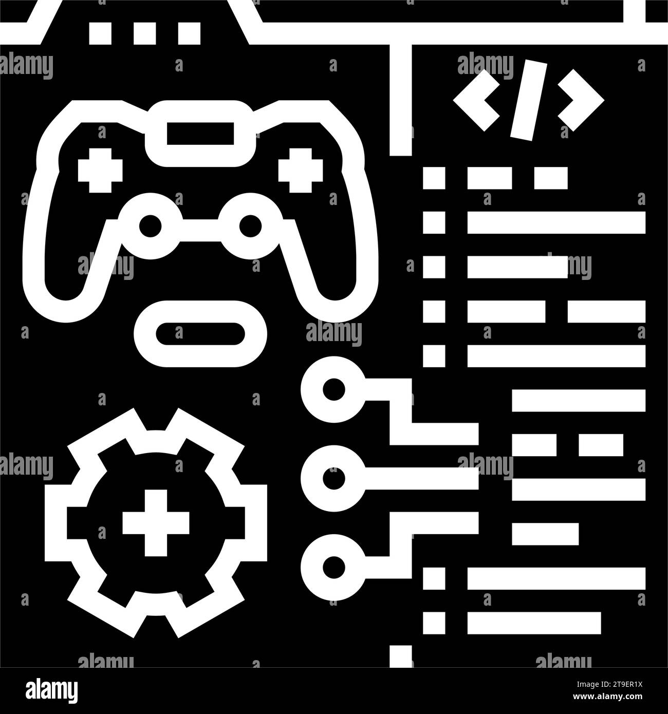 programming game development glyph icon vector illustration Stock ...