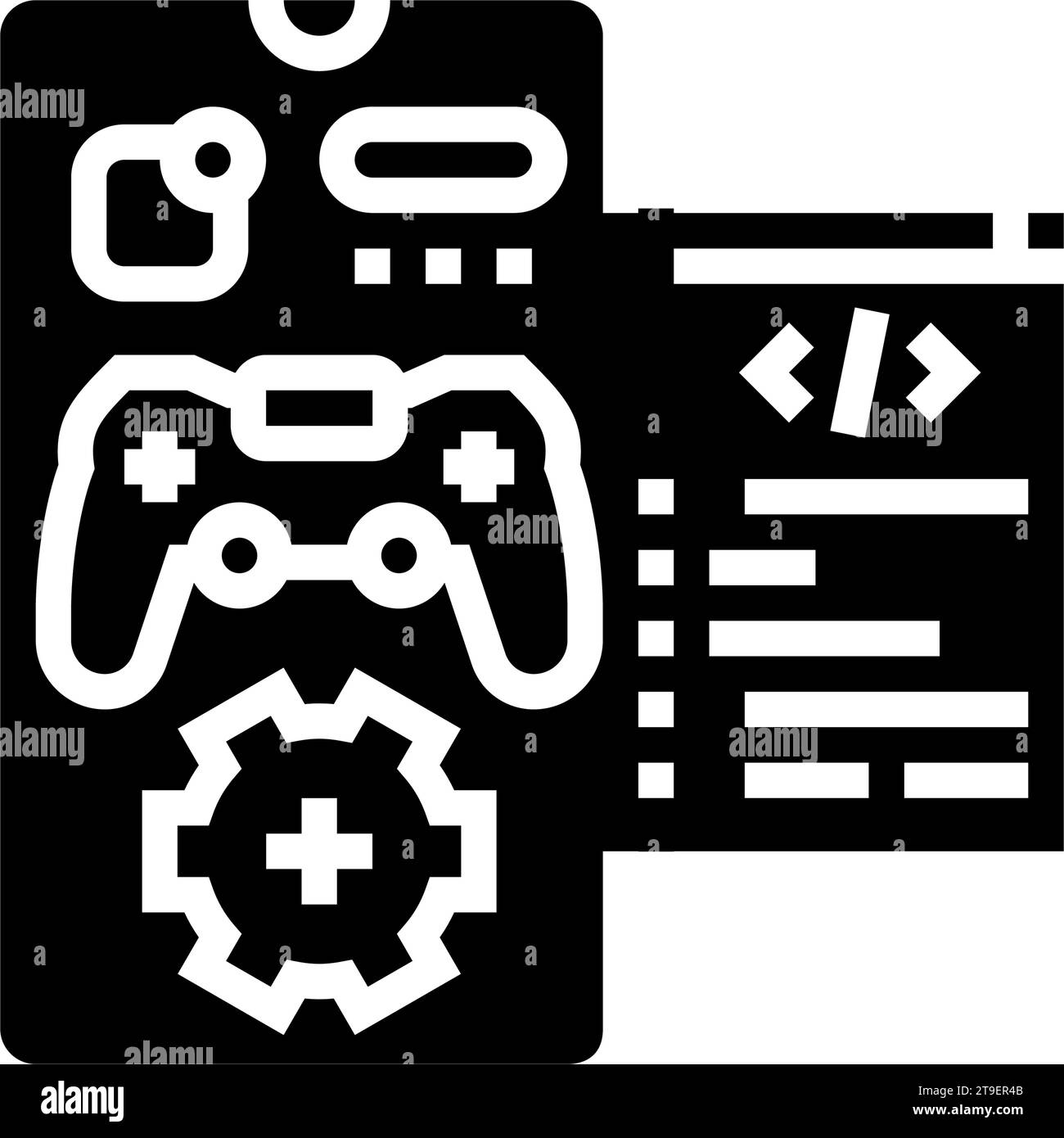 Mobile game icon monochrome Black and White Stock Photos & Images - Alamy