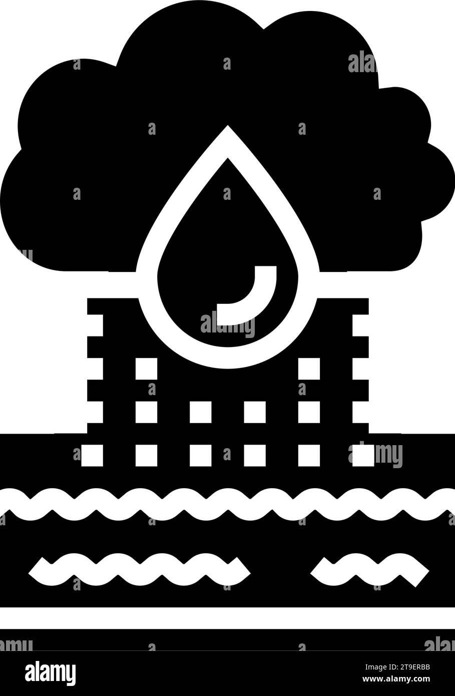 rainwater harvesting green living glyph icon vector illustration Stock ...