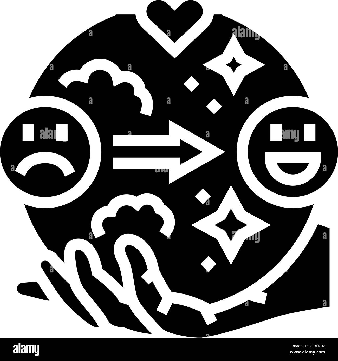 depression help mental health glyph icon vector illustration Stock ...