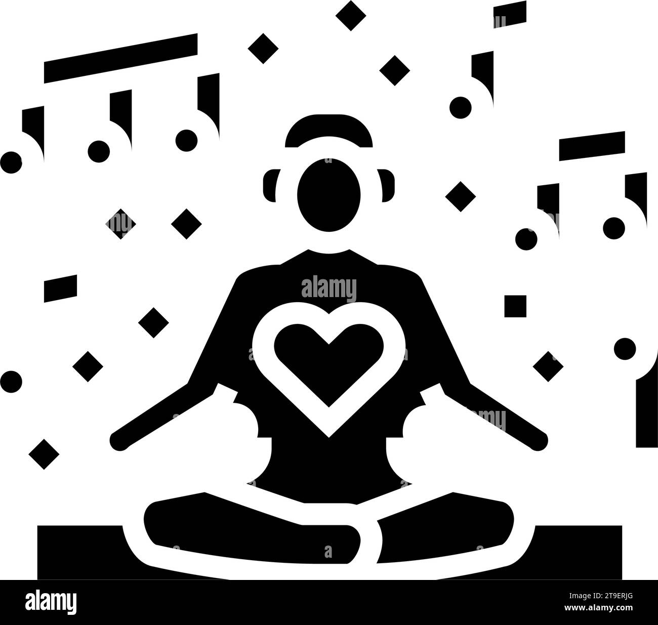 relaxation techniques mental health glyph icon vector illustration ...