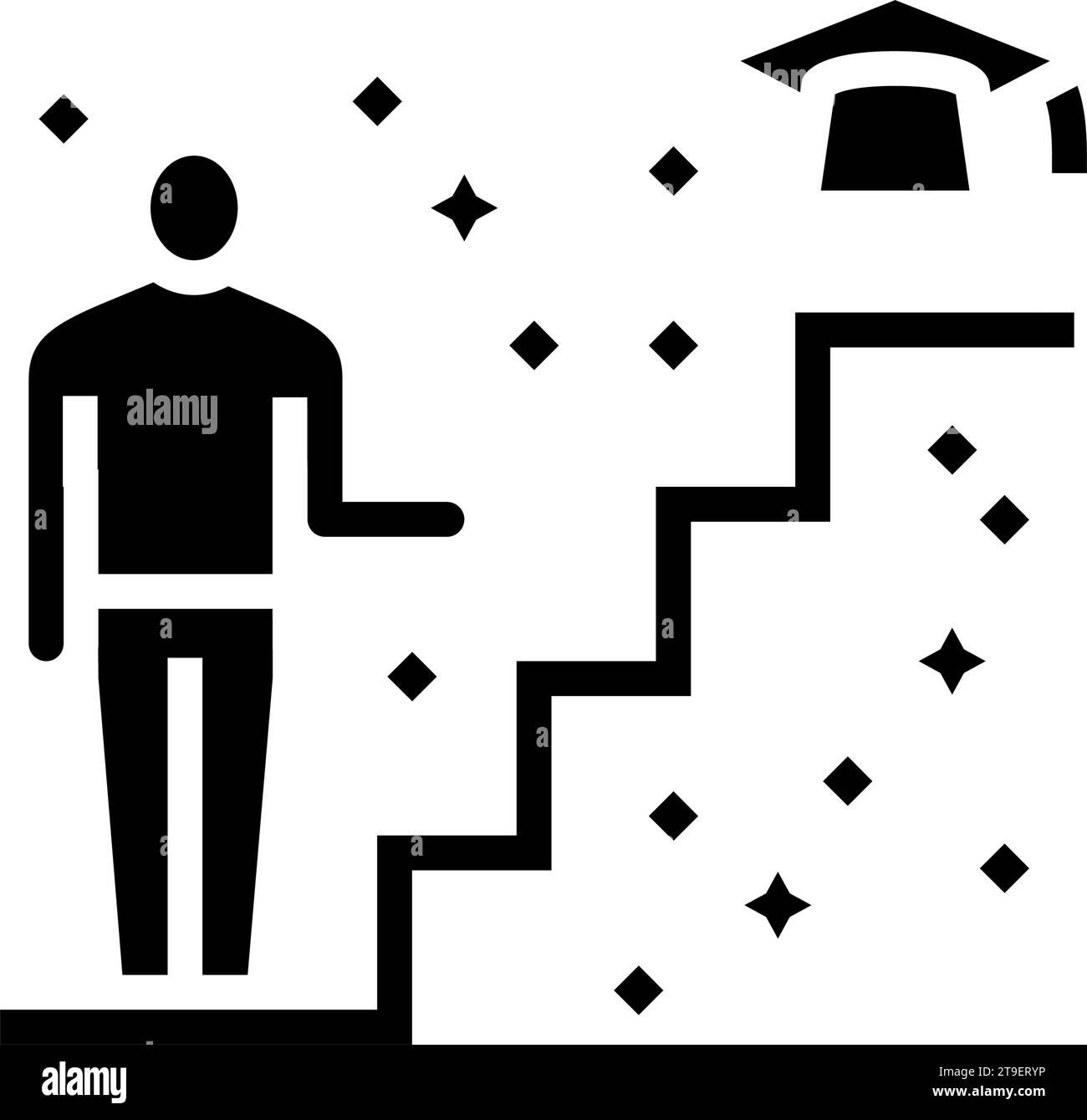 learning path online learning platform glyph icon vector illustration ...