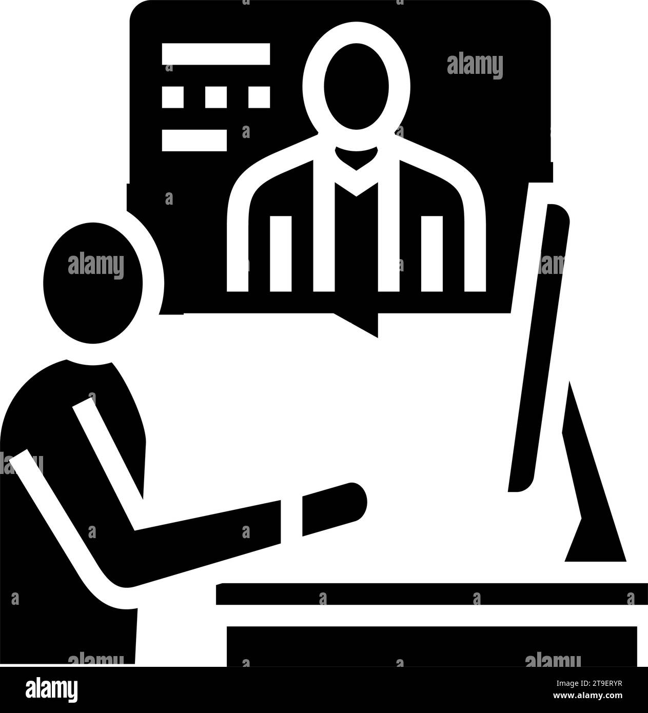 personalized learning online learning platform glyph icon vector ...