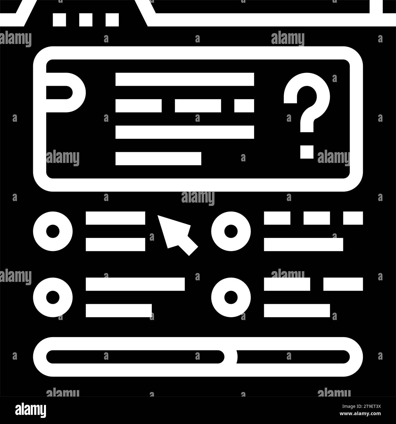 quiz tests online learning platform glyph icon vector illustration ...