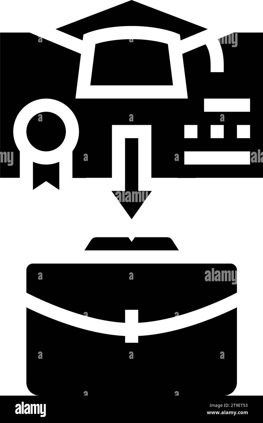 course catalog online learning platform glyph icon vector illustration ...