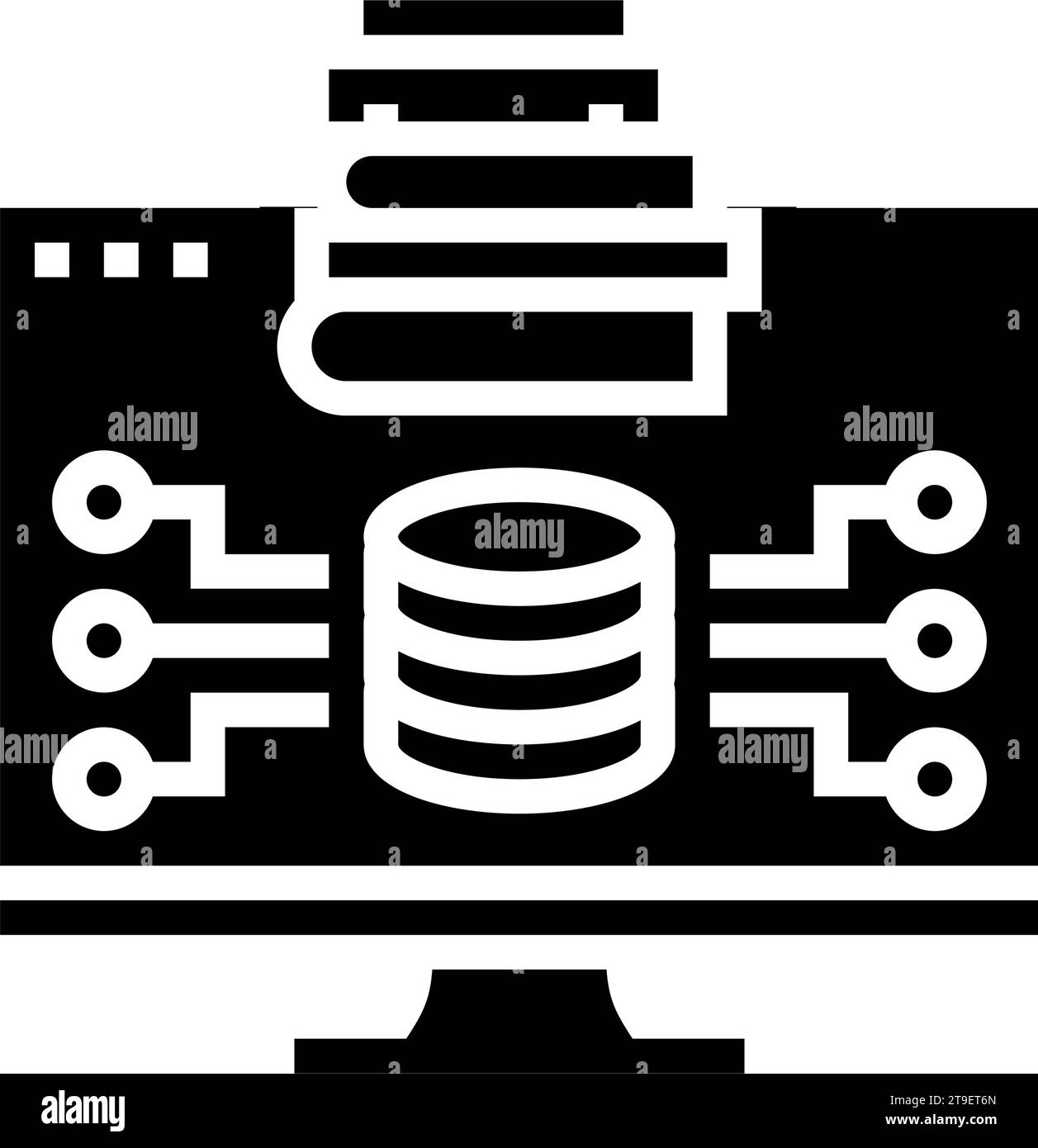 knowledge base online learning platform glyph icon vector illustration ...