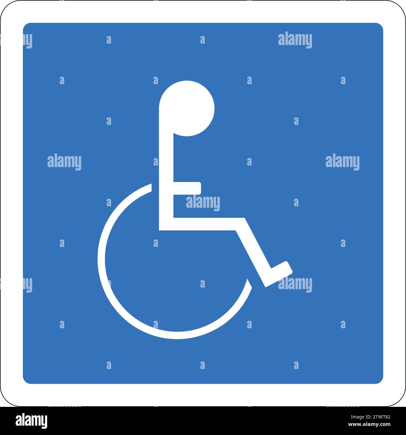 Square sign with ideogram indicating handicapped-accessible facilities ...