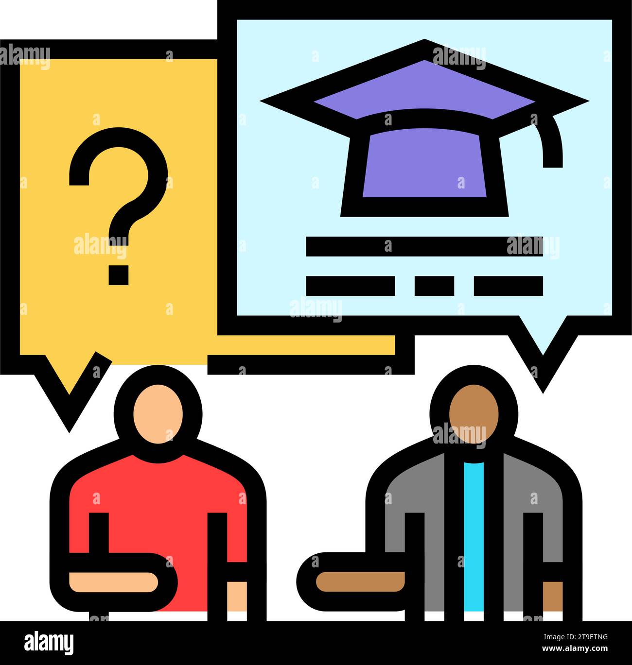 academic advising college teacher color icon vector illustration Stock ...