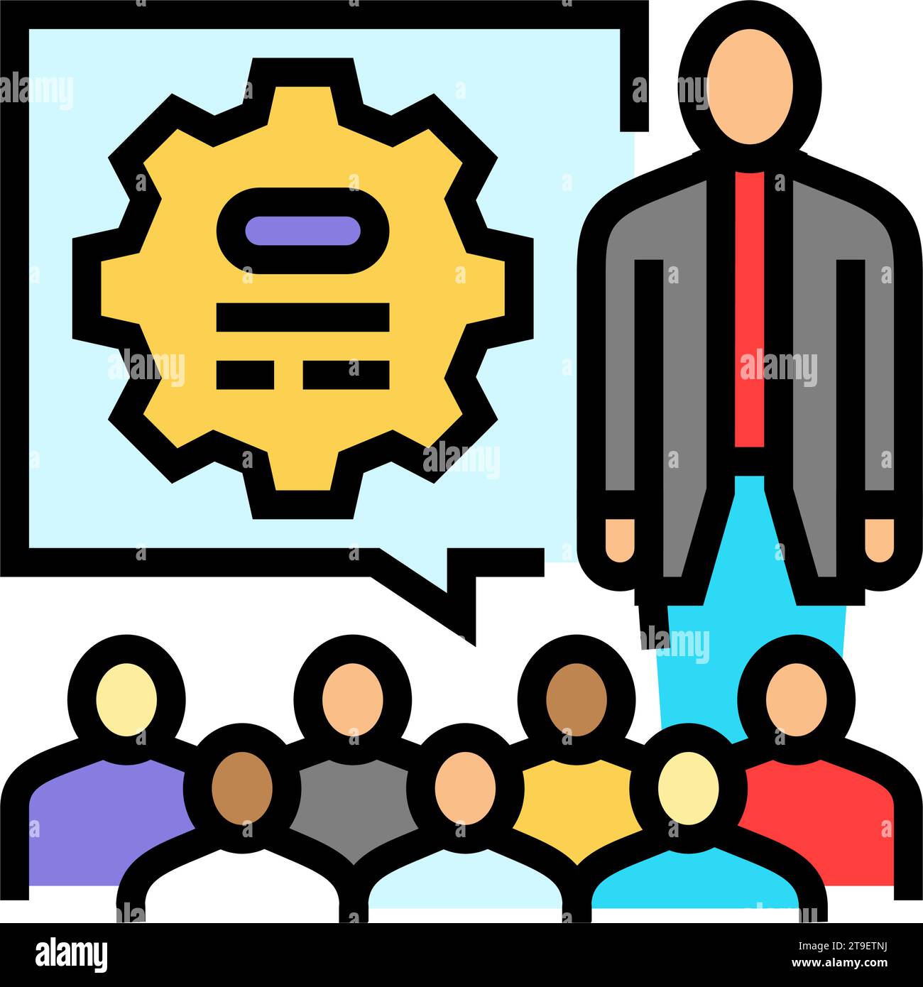 workshop facilitation college teacher color icon vector illustration ...