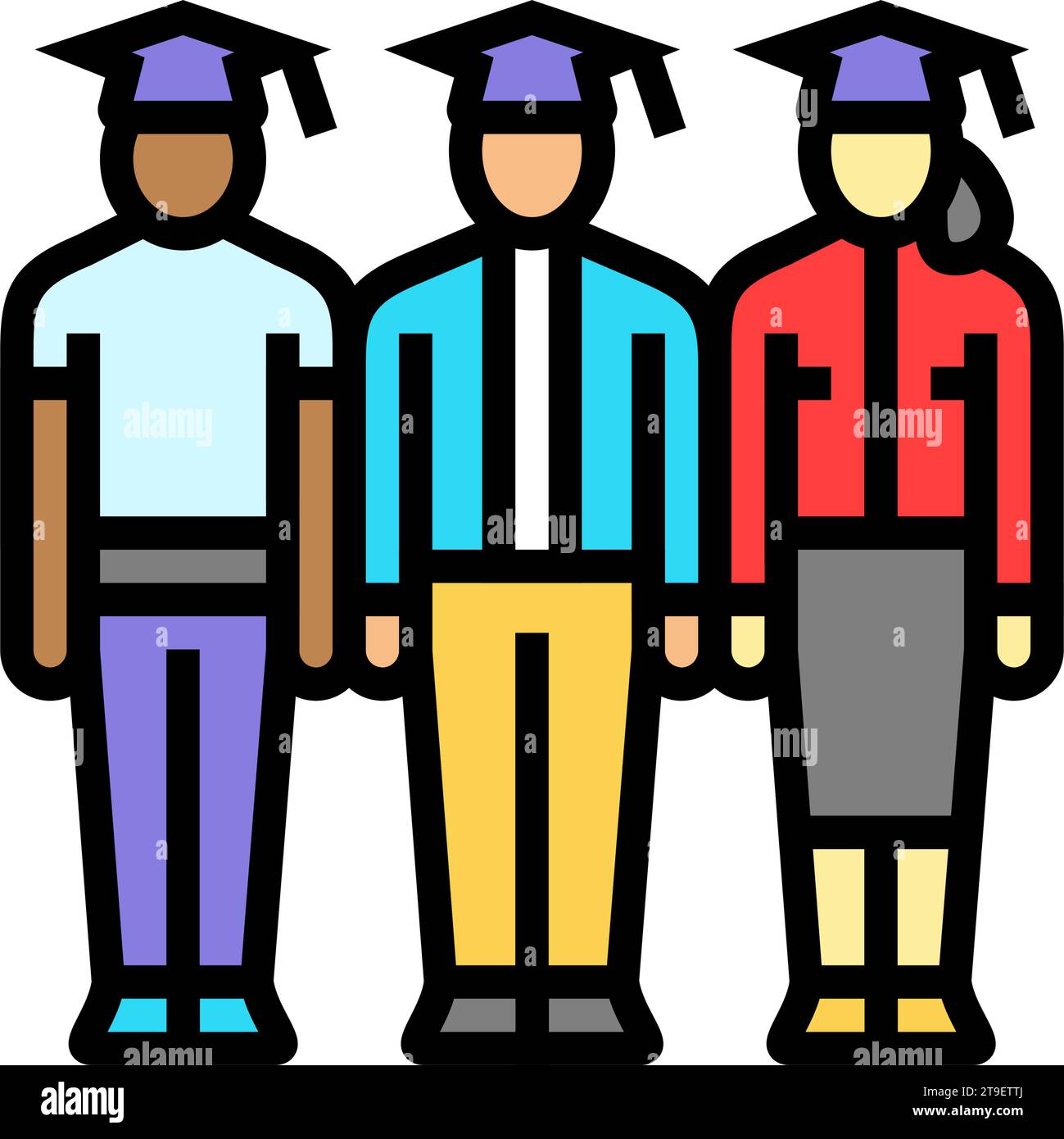 student diversity college teacher color icon vector illustration Stock ...