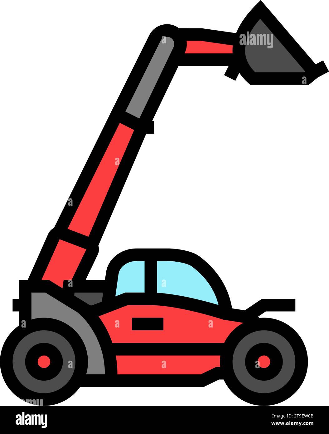 telescopic handler construction vehicle color icon vector illustration ...