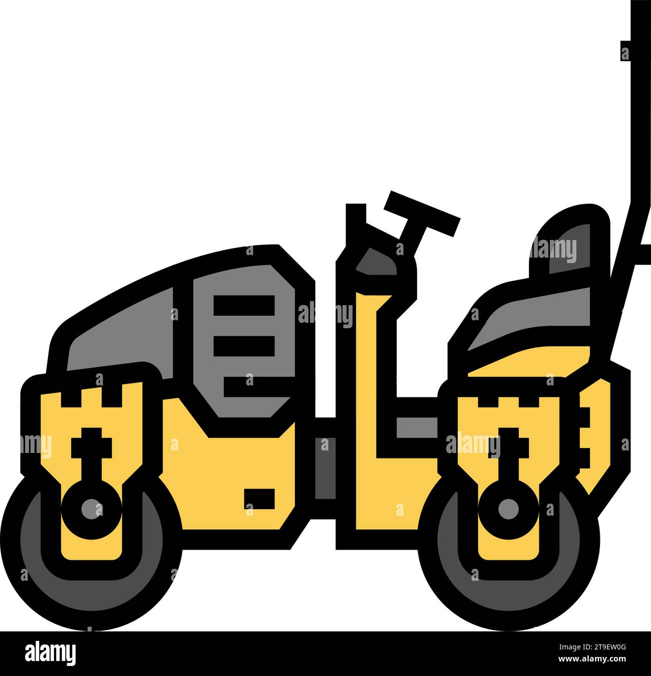 compaction roller construction vehicle color icon vector illustration ...