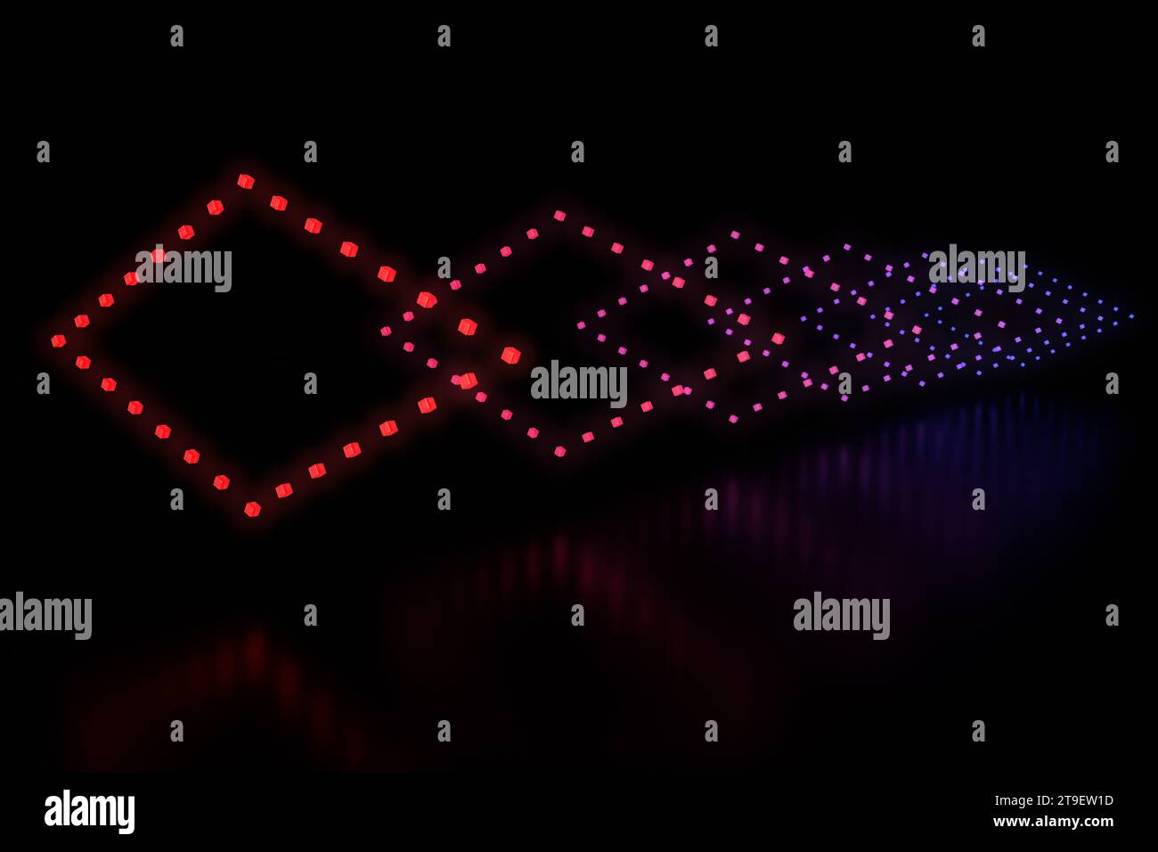 Close-up on a row of diamond shaped LED lights Stock Photo - Alamy