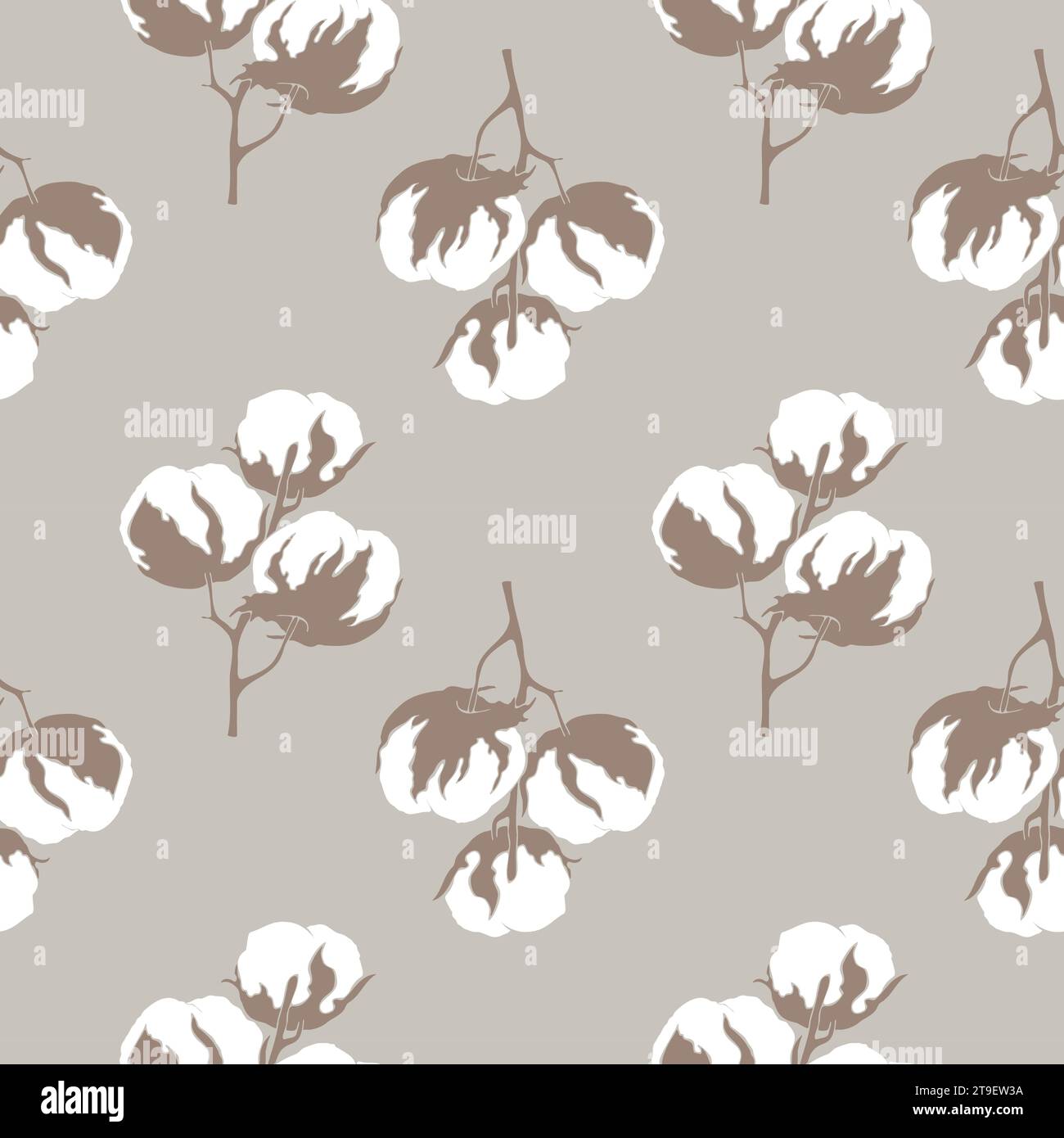 Pattern Cotton flower branch, for wallpaper, web page background ...