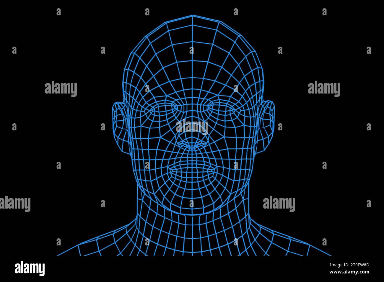Three dimensional mesh image of a man face Stock Photo - Alamy