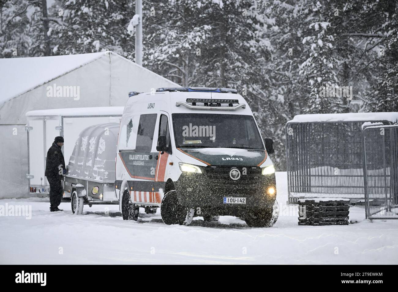 Inari, Finland. 25th Nov, 2023. Finnish Border Guards and their ...