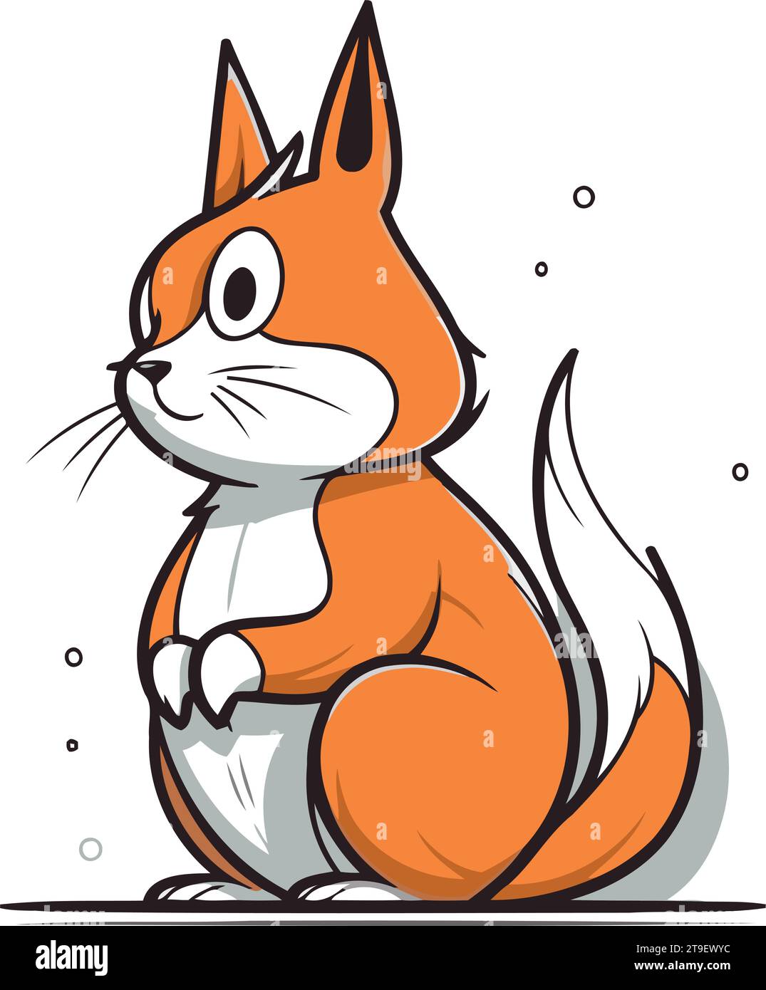 Cute cartoon squirrel sitting. Vector illustration isolated on white ...