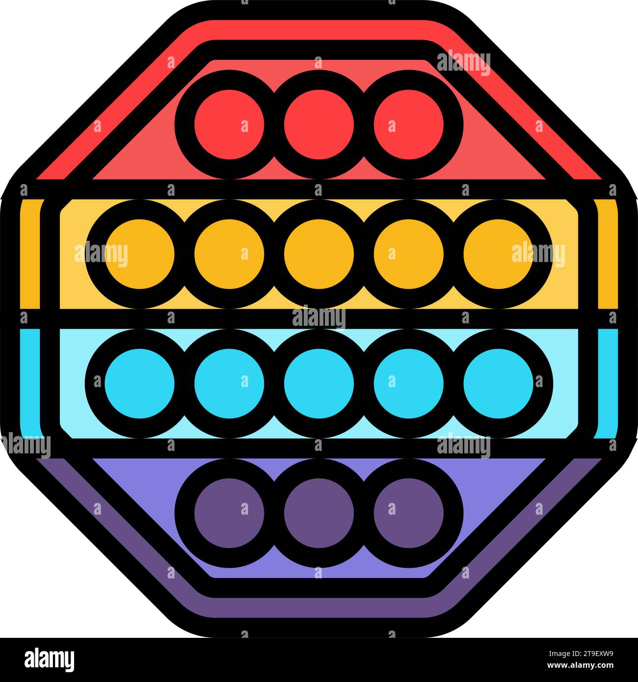 pop bubble fidget toy color icon vector illustration Stock Vector Image ...