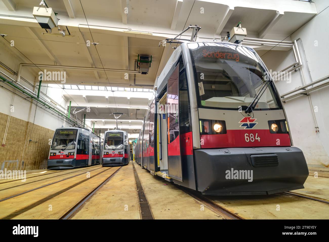 Wien, Straßenbahn, Remise (Betriebshof) Hernals // Vienna, Tramway ...
