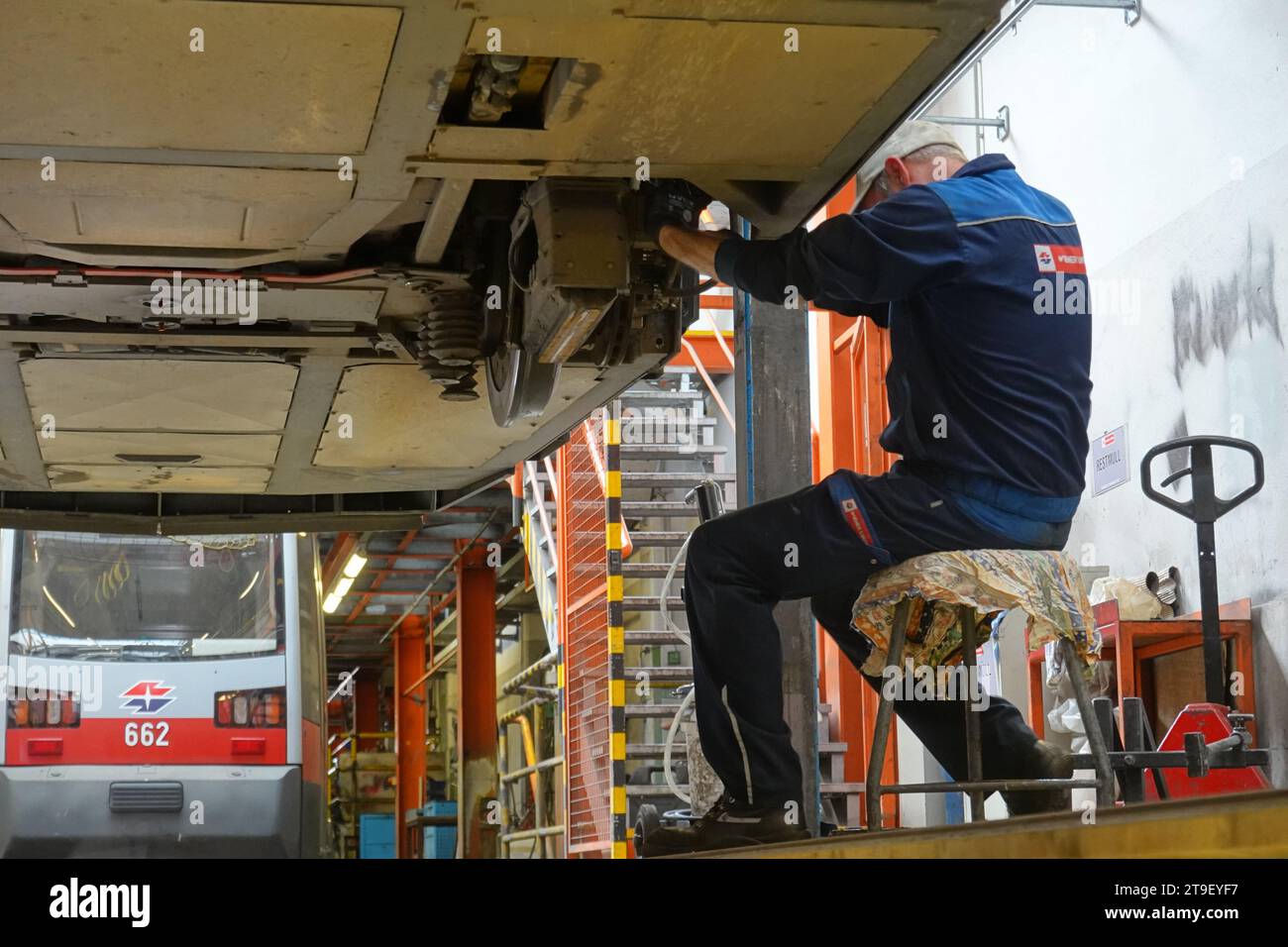 Wien, Straßenbahn, Remise (Betriebshof) Hernals // Vienna, Tramway ...