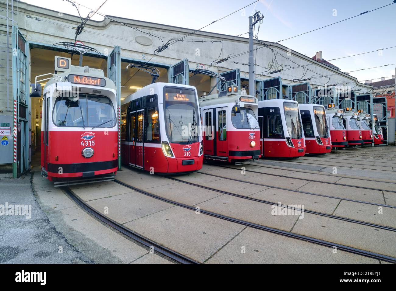 Wien,Straßenbahn Betriebsbahnhof Favoriten, verschiedene ...