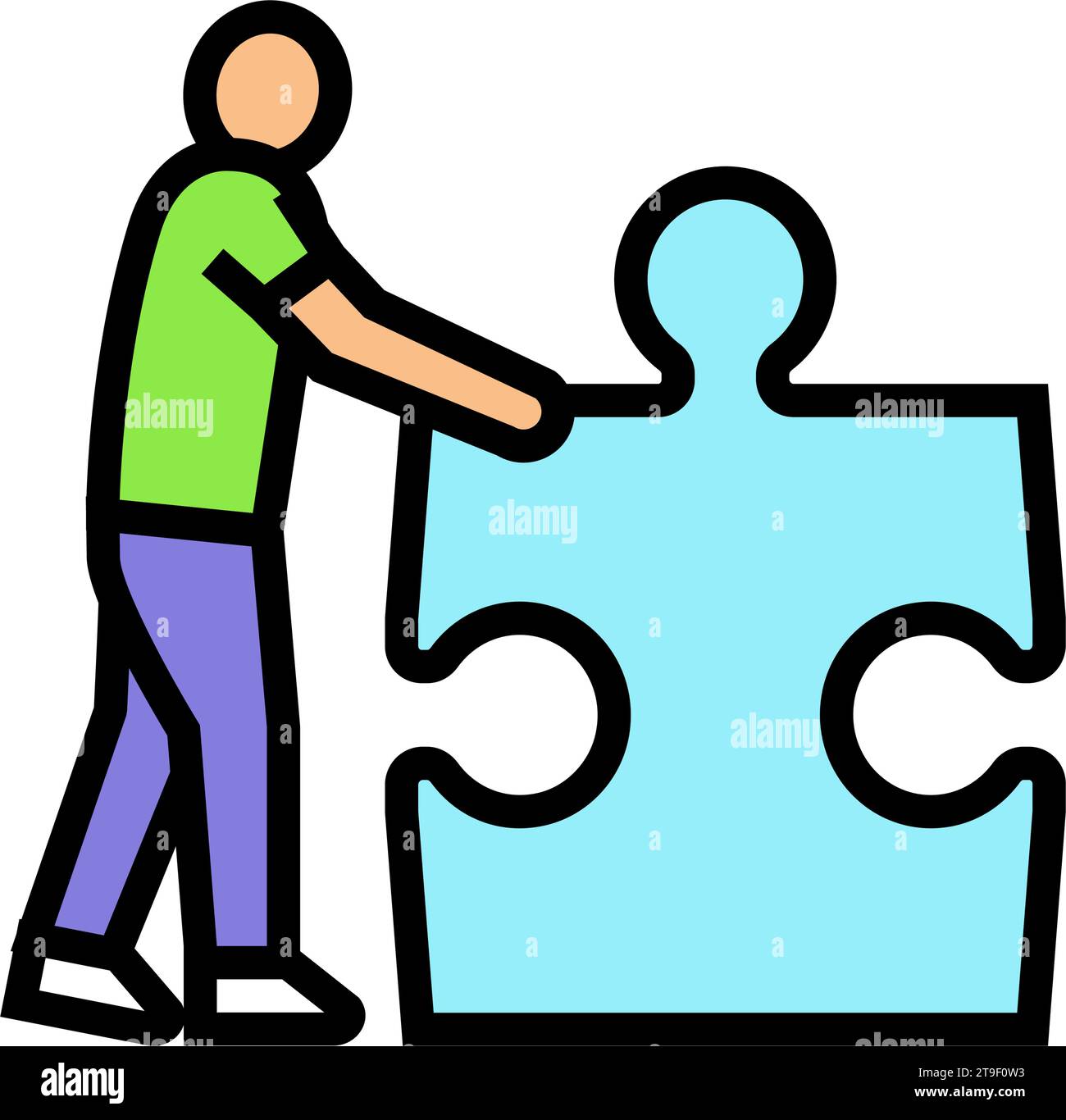 jigsaw human puzzle color icon vector illustration Stock Vector Image ...