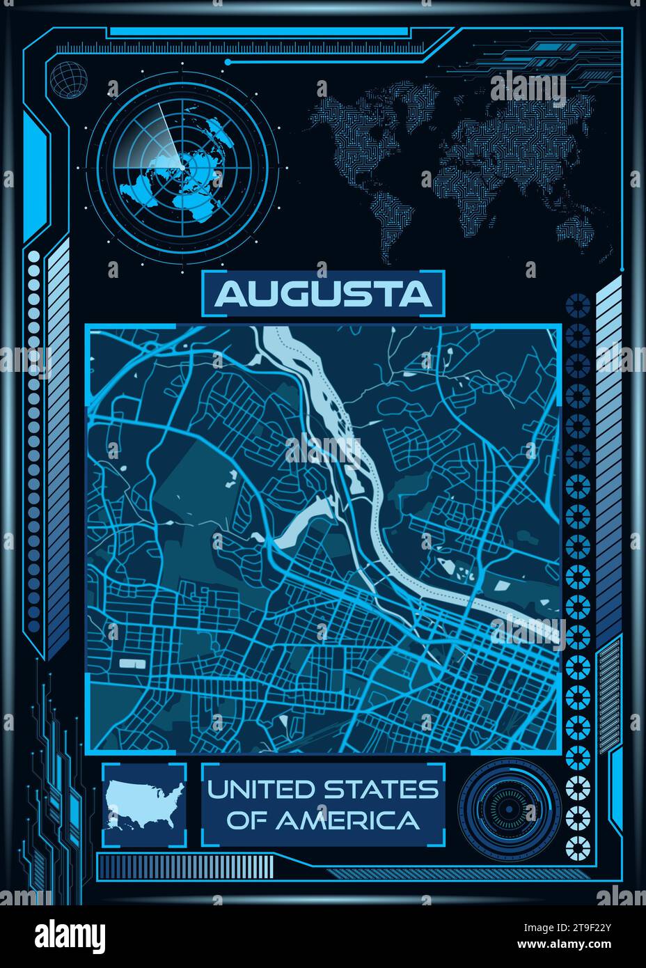 Georgia river map hi-res stock photography and images - Alamy