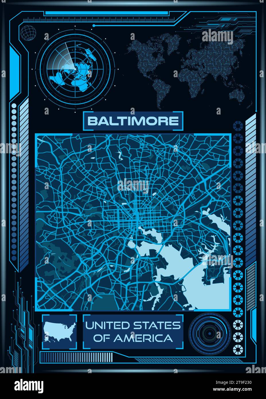 Baltimore city map hi-res stock photography and images - Alamy