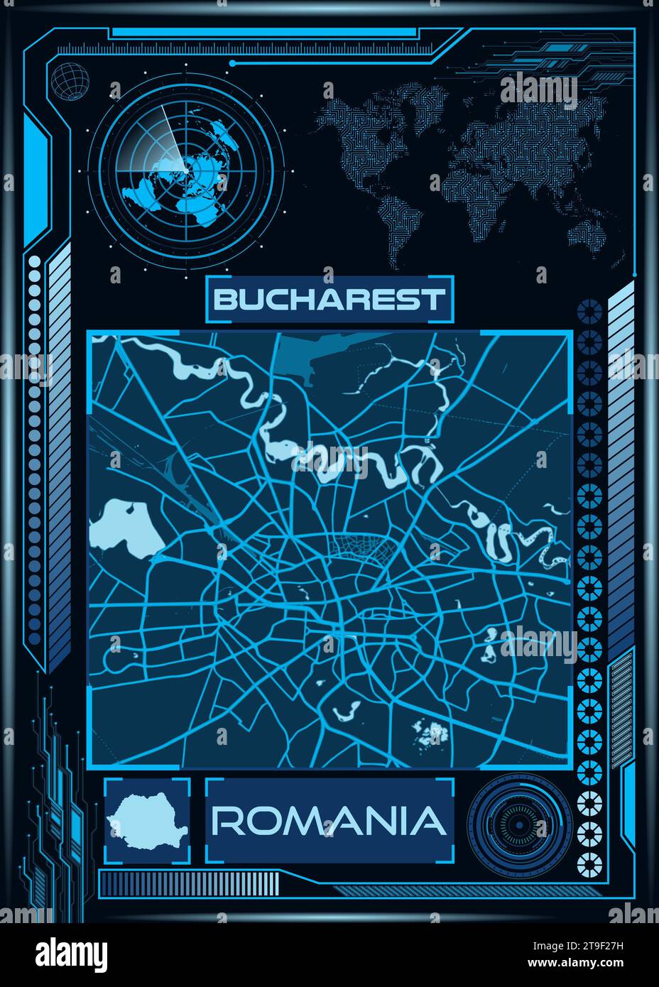 Bucharest map hi-res stock photography and images - Alamy