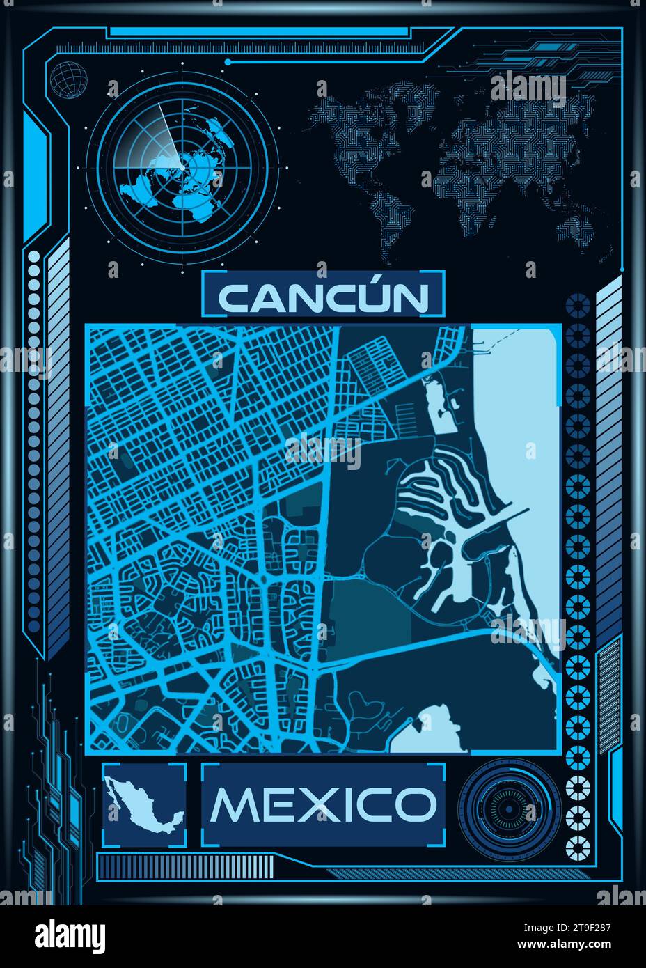 Cancun map hi-res stock photography and images - Alamy