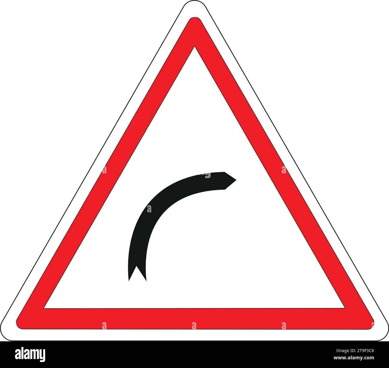 Warning road sign: Right turn Stock Vector Image & Art - Alamy