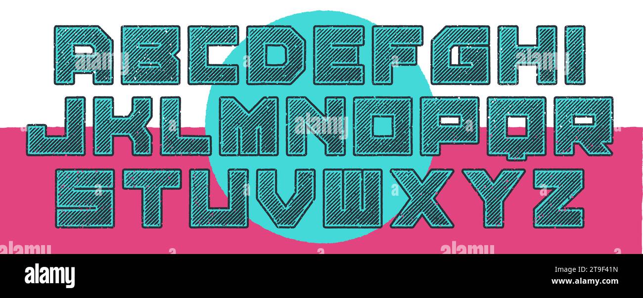 Square Font with Screen Print Texture. Works well at small sizes ...