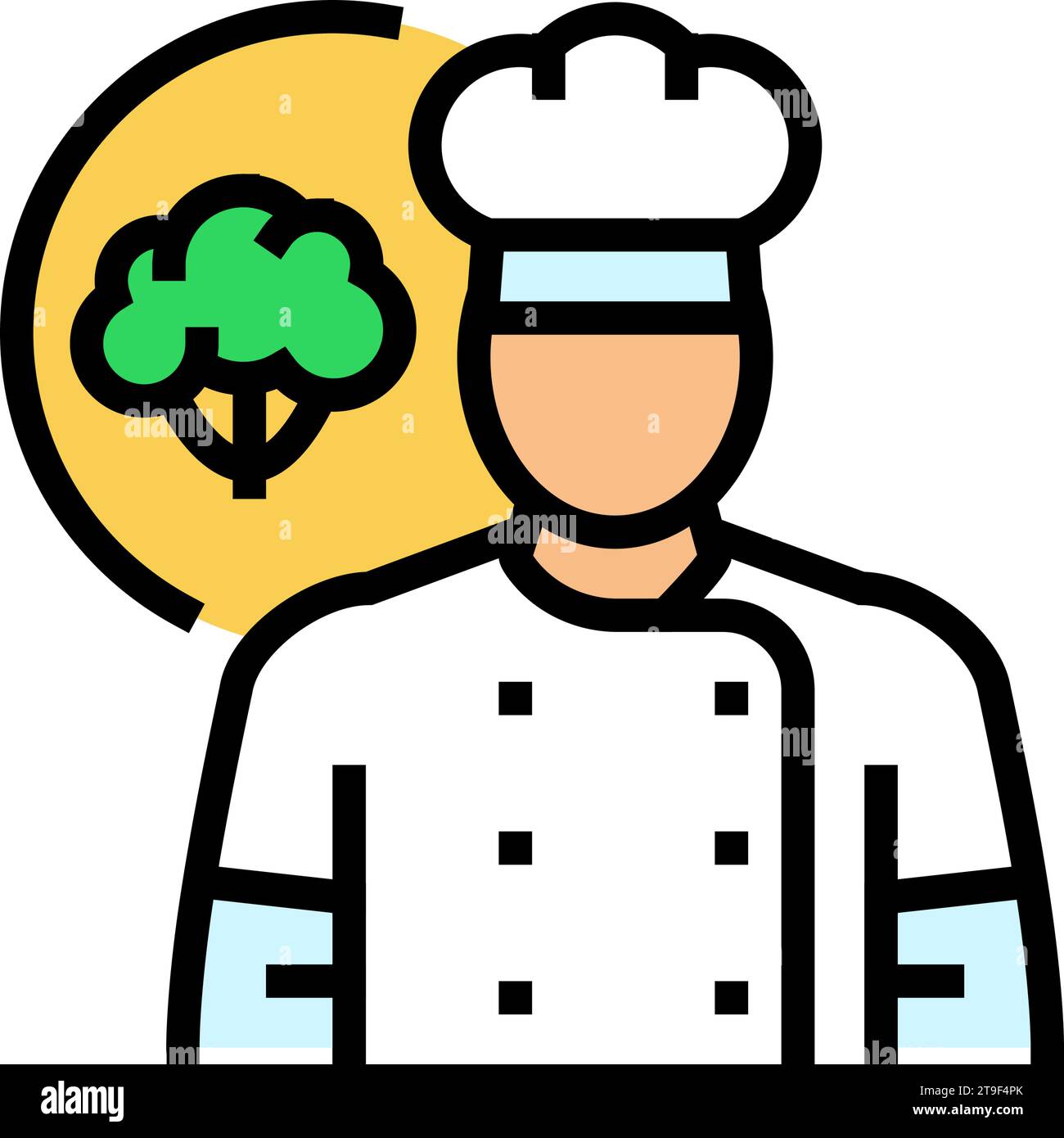 vegetarian chef restaurant color icon vector illustration Stock Vector ...