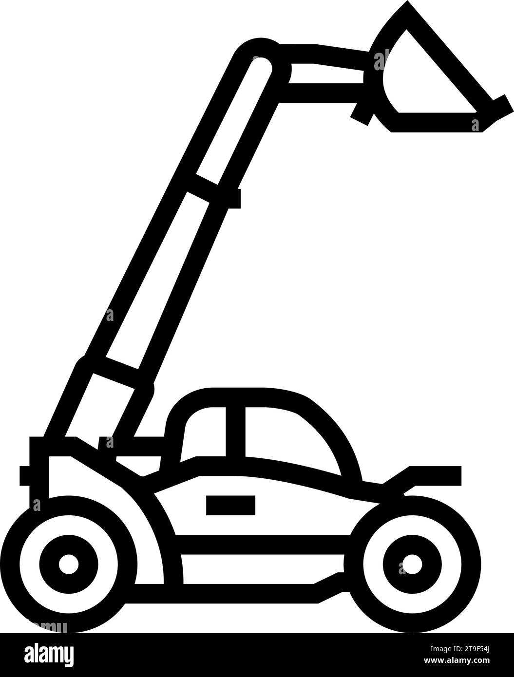telescopic handler construction vehicle line icon vector illustration ...