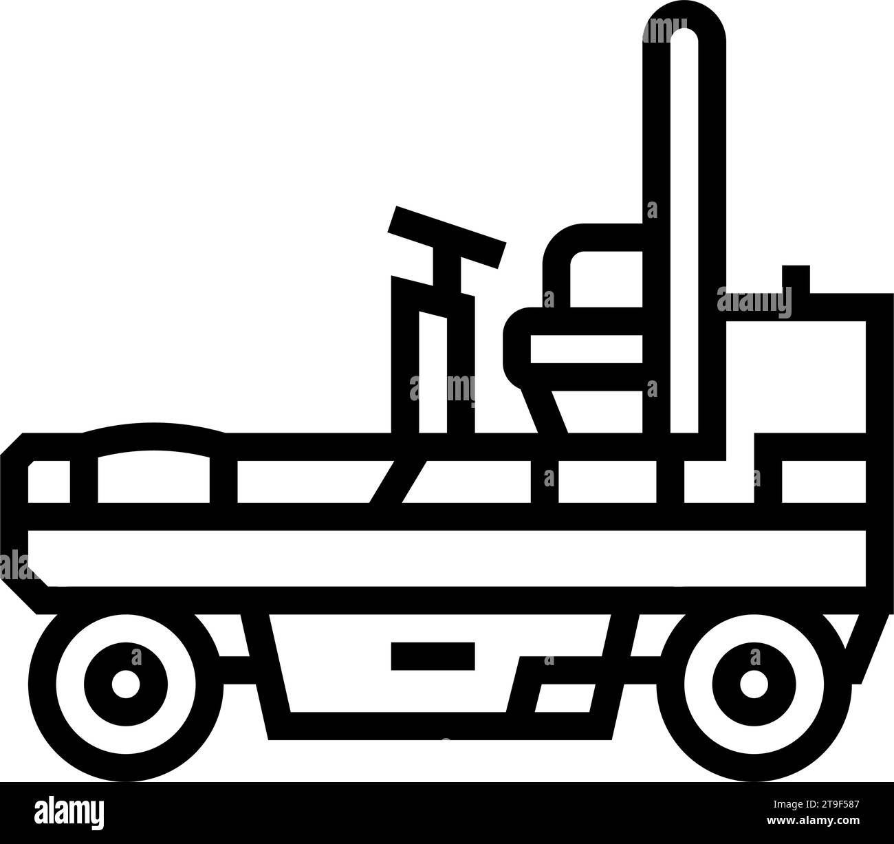 pneumatic roller construction vehicle line icon vector illustration ...
