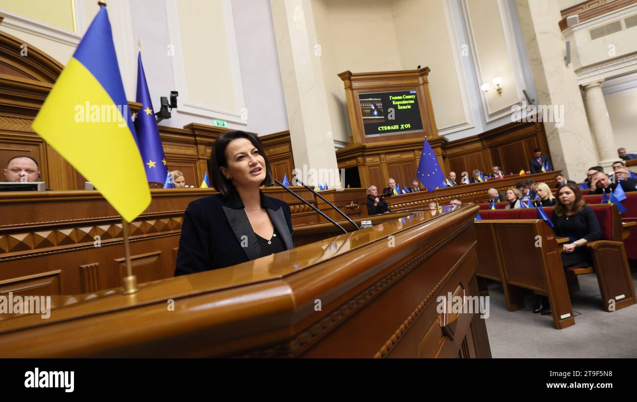 Kyiv, Ukraine. 25th Nov, 2023. Senate chairwoman Stephanie D'Hose ...