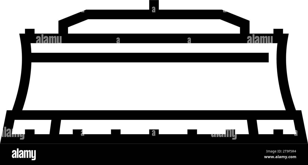 dozer blade construction vehicle line icon vector illustration Stock ...