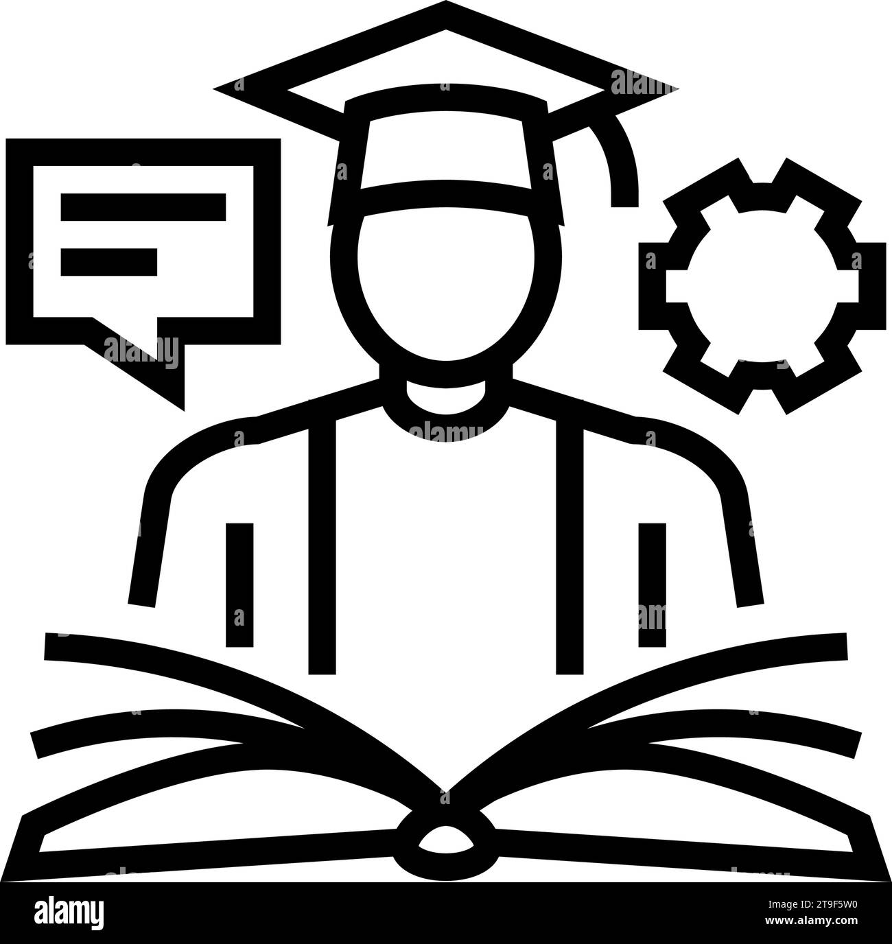 exam preparation college teacher line icon vector illustration Stock ...