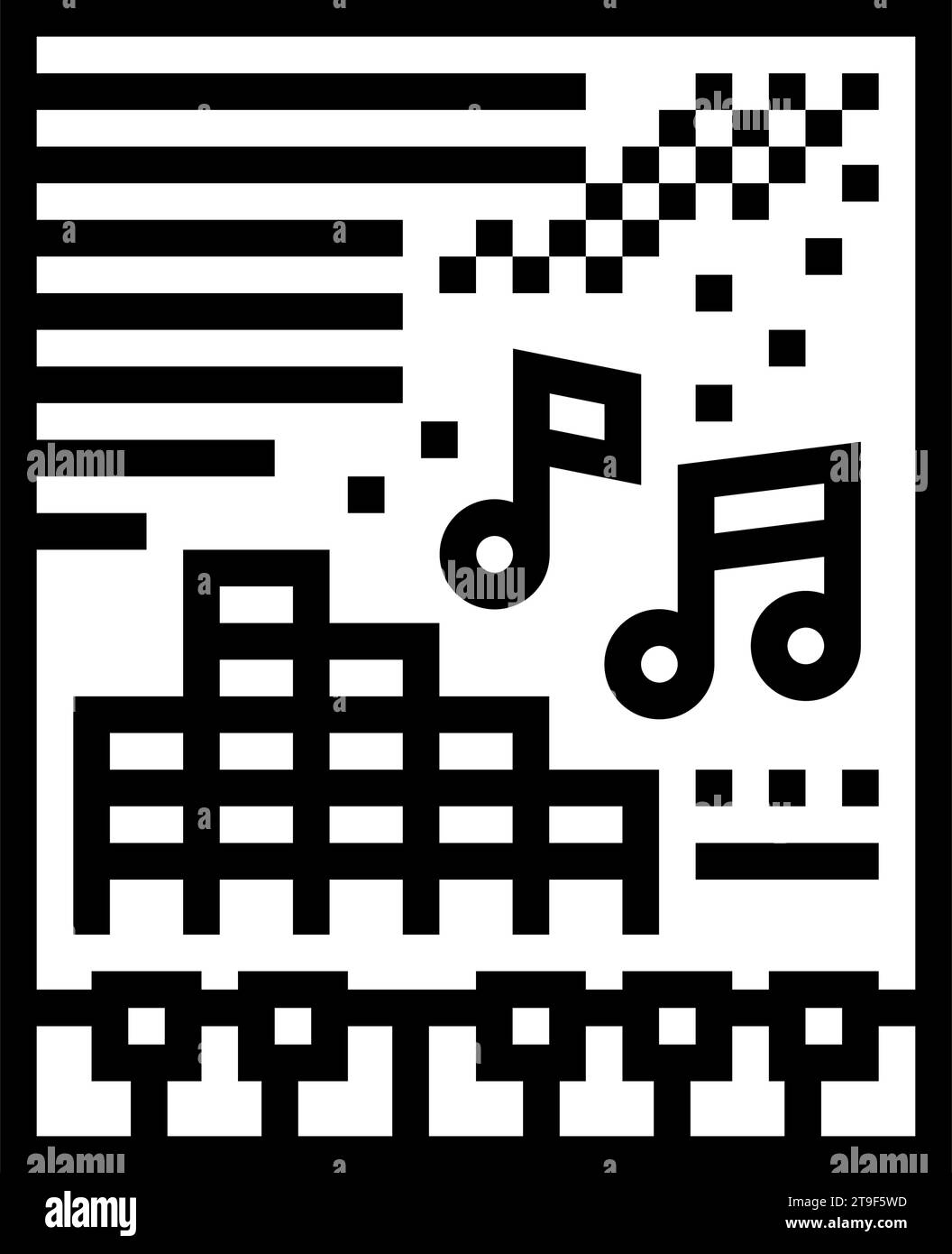 techno disco party line icon vector illustration Stock Vector Image ...