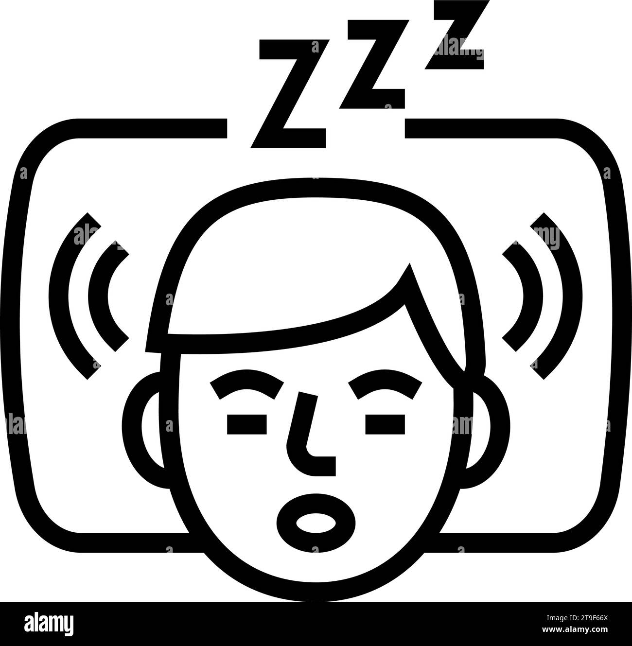 snoring sleep night line icon vector illustration Stock Vector Image ...