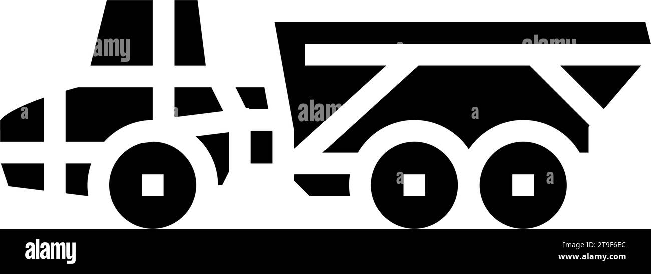 articulated hauler construction vehicle glyph icon vector illustration ...