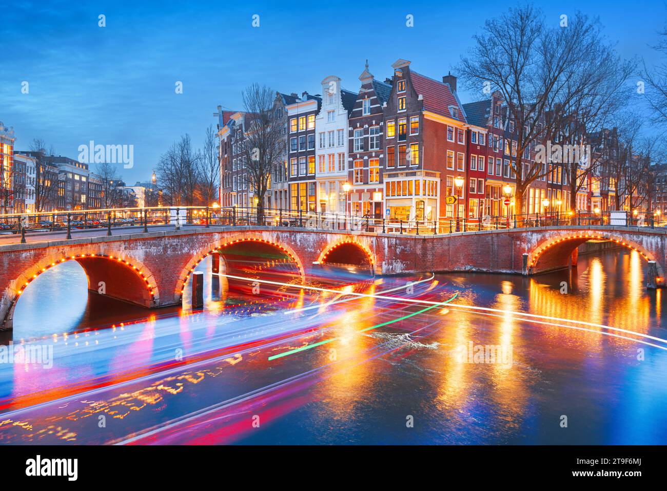 Amsterdam, Netherlands bridges and canals at twilight Stock Photo - Alamy