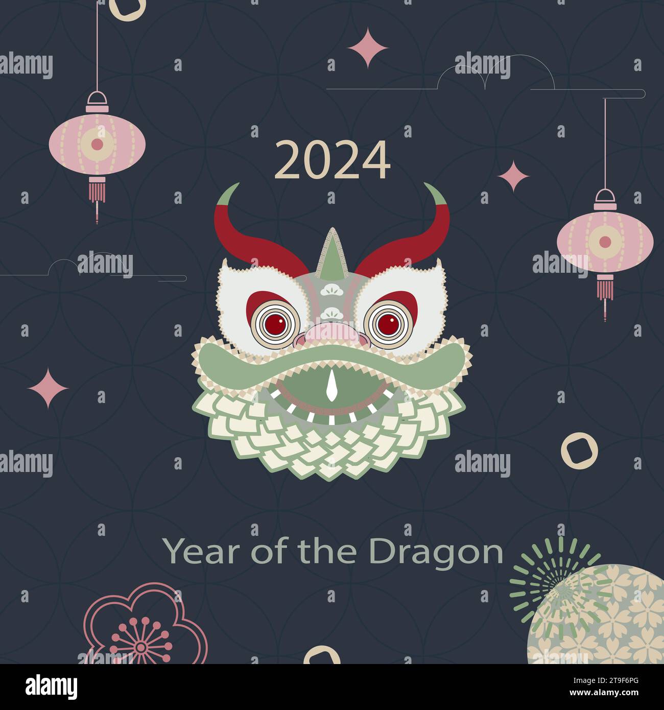 Chinese New Year 2024, Year of the Dragon. Banner template for Chinese ...