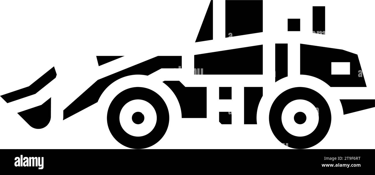 wheel loader construction vehicle glyph icon vector illustration Stock ...