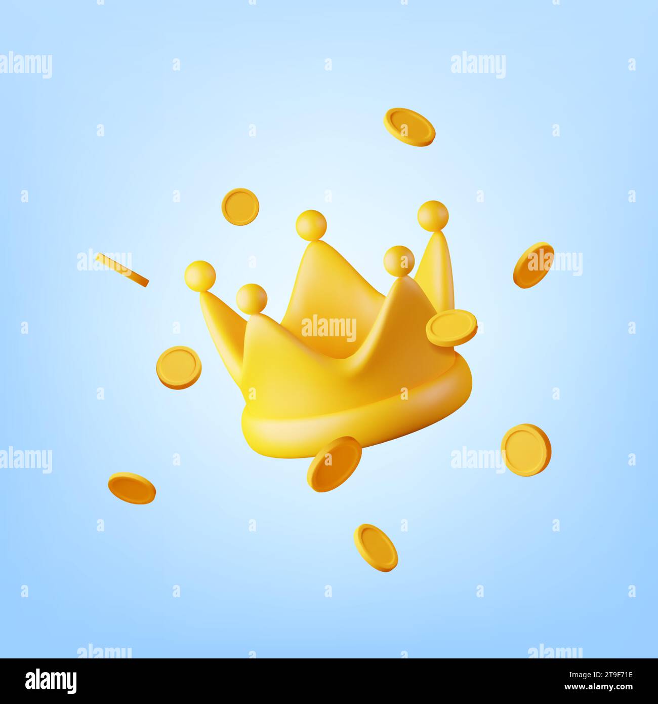 3D Dollar Coins Around Gold Crown Stock Vector Image & Art - Alamy