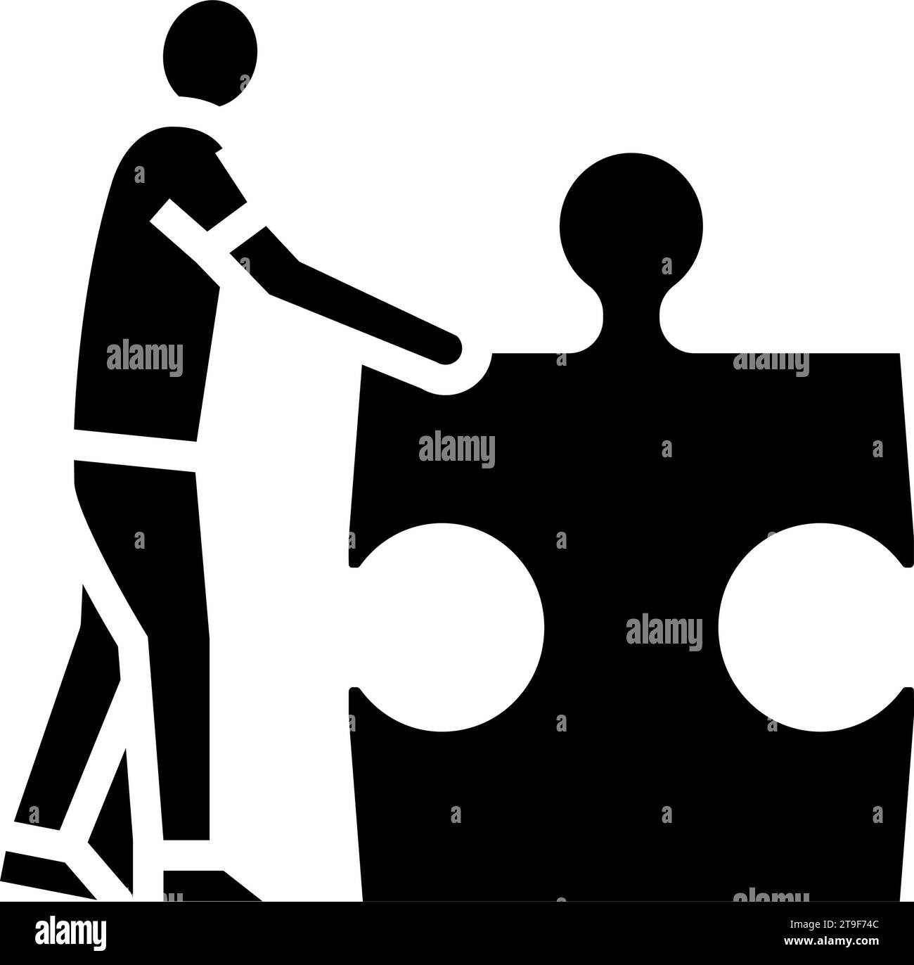 jigsaw human puzzle glyph icon vector illustration Stock Vector Image ...