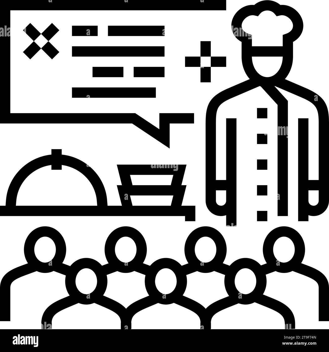 cooking classes restaurant chef line icon vector illustration Stock ...